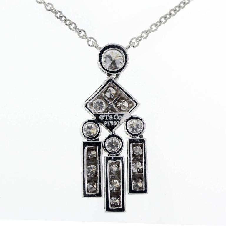 Tiffany and Co. Platinum Legacy Diamond Dangle Pendant Necklace For ...