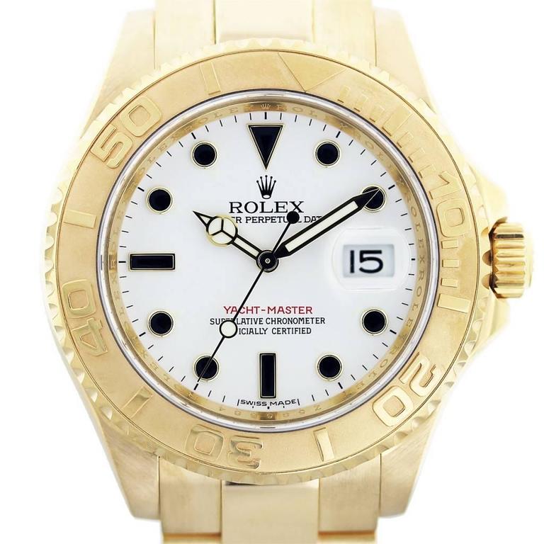 Rolex Yellow Gold Yachtmaster Wristwatch Ref 16628 at 1stDibs
