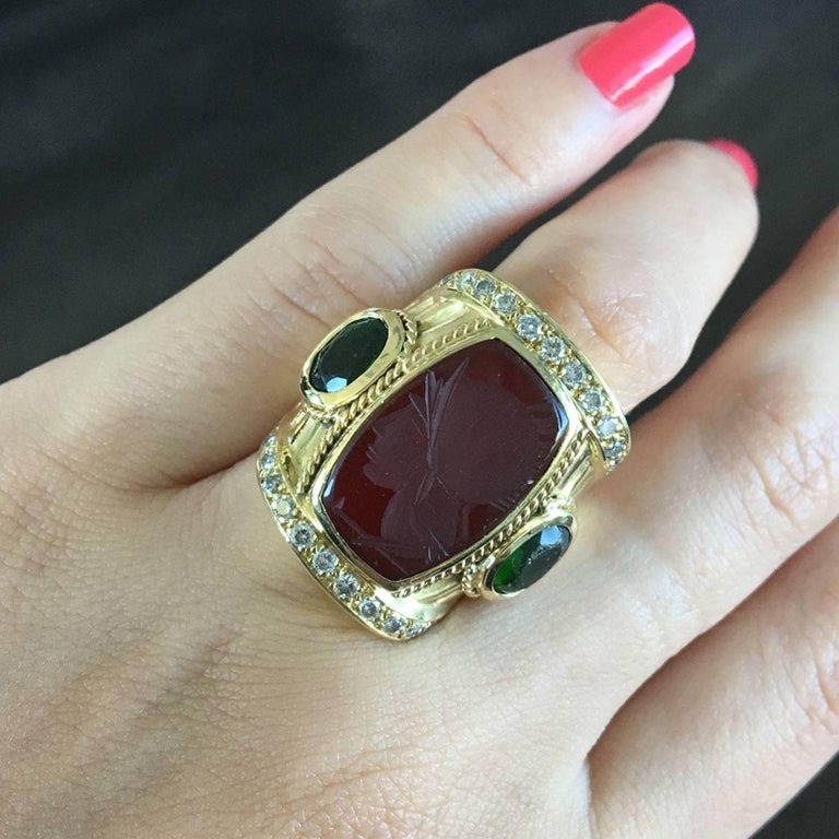 Large Carnelian Intaglio Ring at 1stDibs