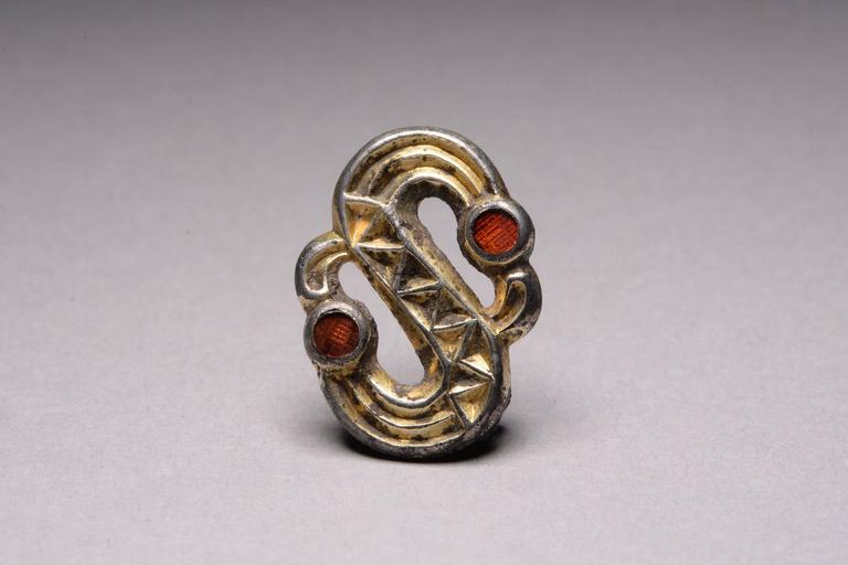 Anglo Saxon Silver Gilt and Garnet Raven Brooch - 550 AD For Sale at ...