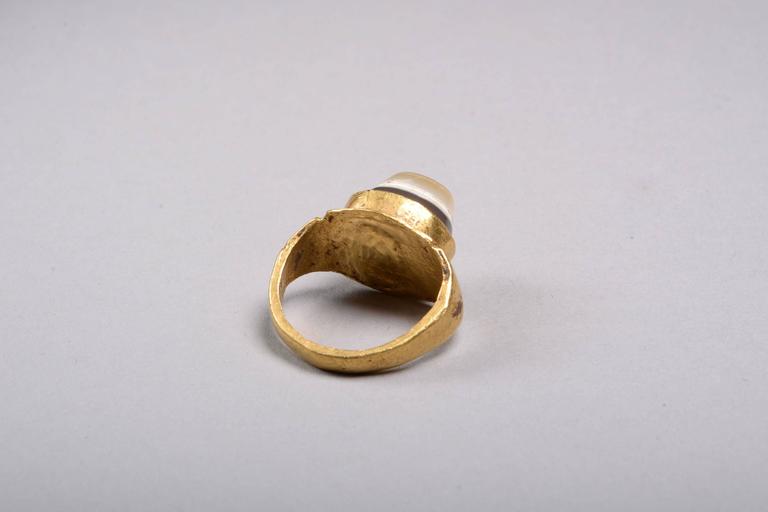 Ancient Roman Gold Banded Agate Finger Ring - 200 AD For Sale at 1stDibs