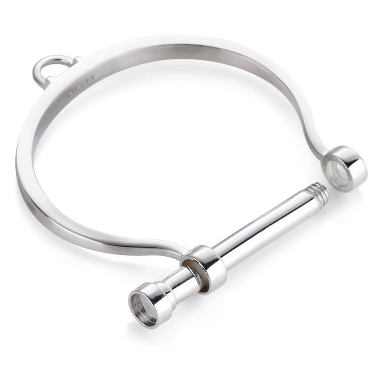 Hannah Martin London Gold Shackle Bangle Bracelet For Sale at 1stDibs