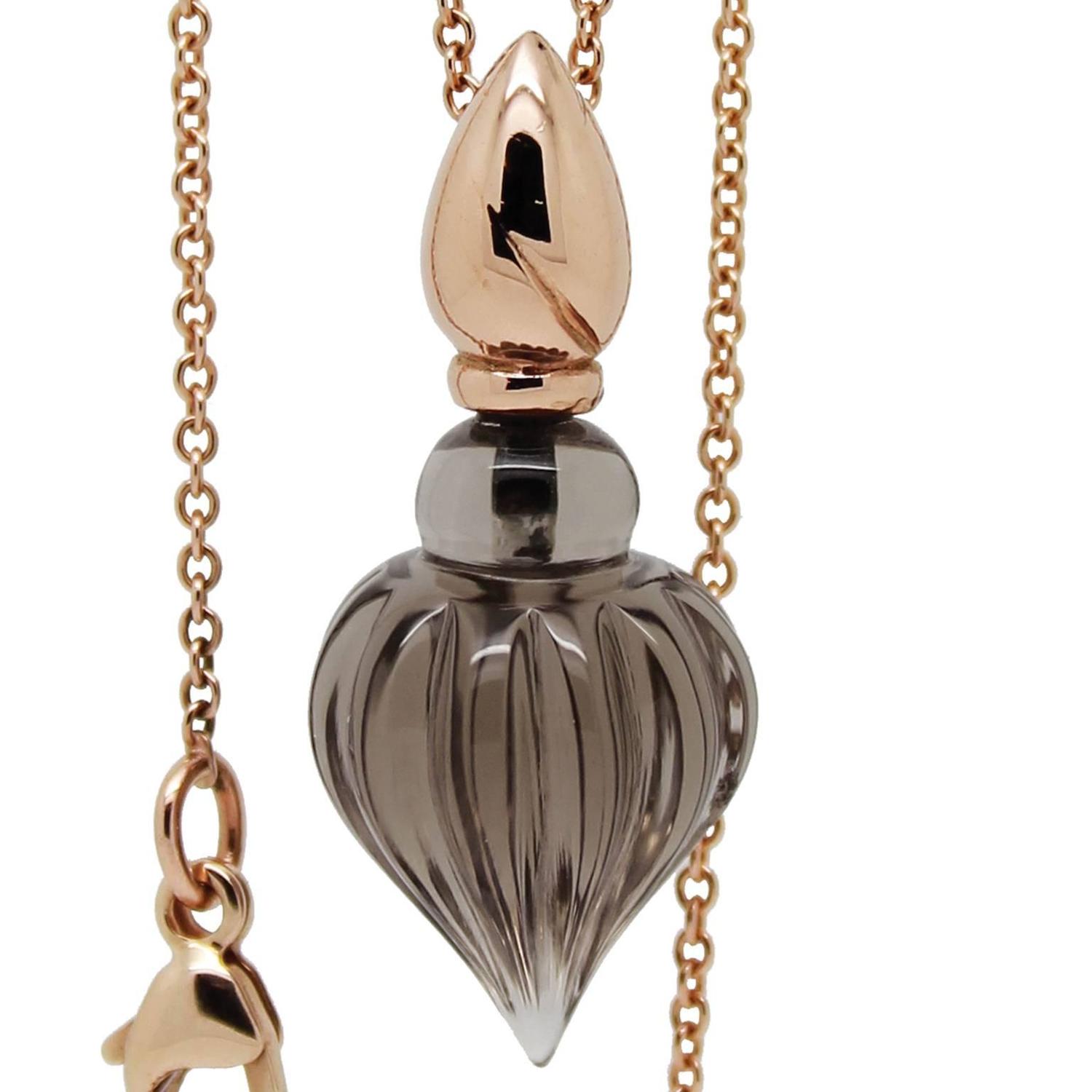 Smoky Quartz Perfume Bottle Styled Gold Libertine Necklace For Sale at ...