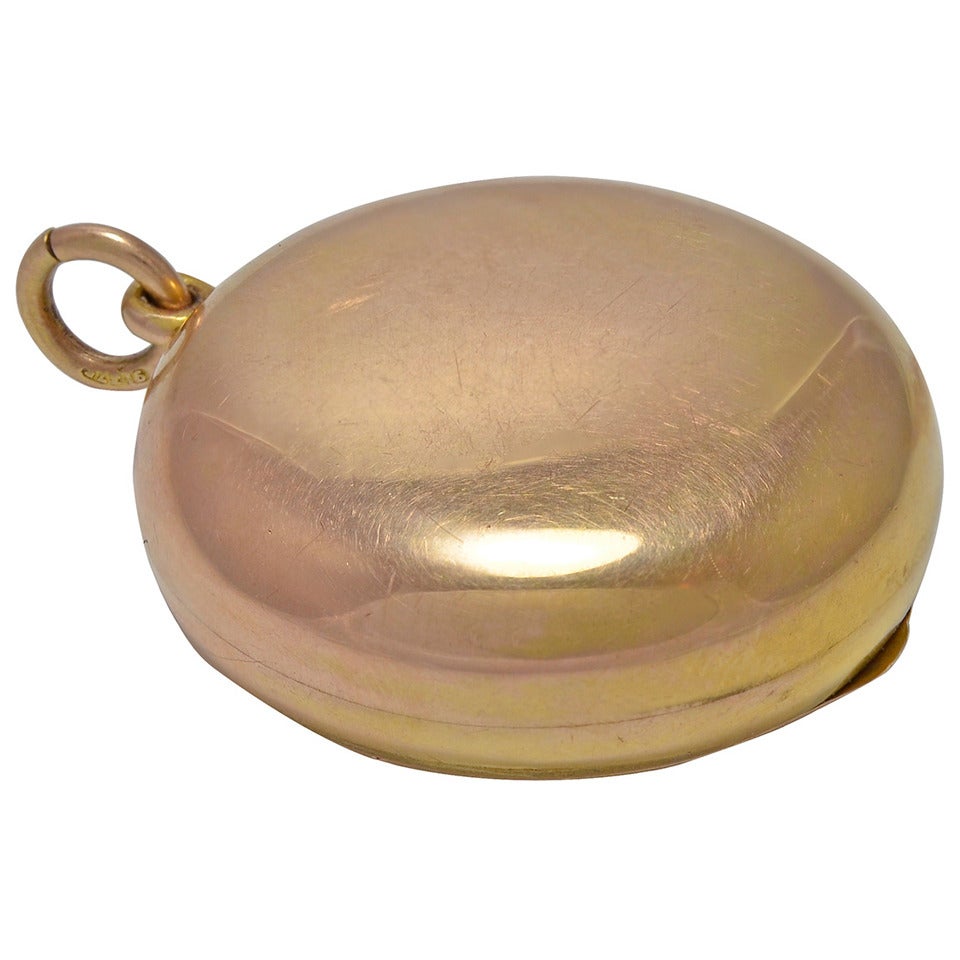 A Gold Powder Puff pendant Locket at 1stDibs