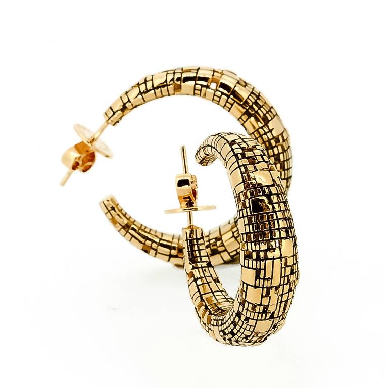 Blockchain Bitcoin Torus Swoop Earrings For Sale (Free Shipping) at 1stDibs