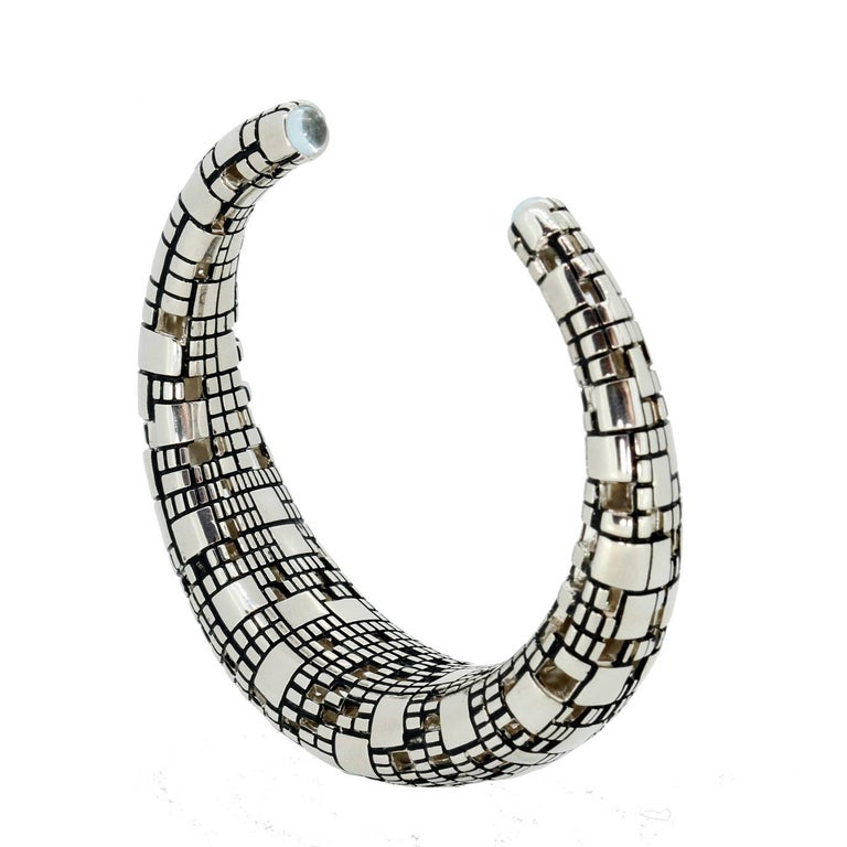 Bitcoin Blockchain Silver Cuff Bracelet For Sale at 1stDibs