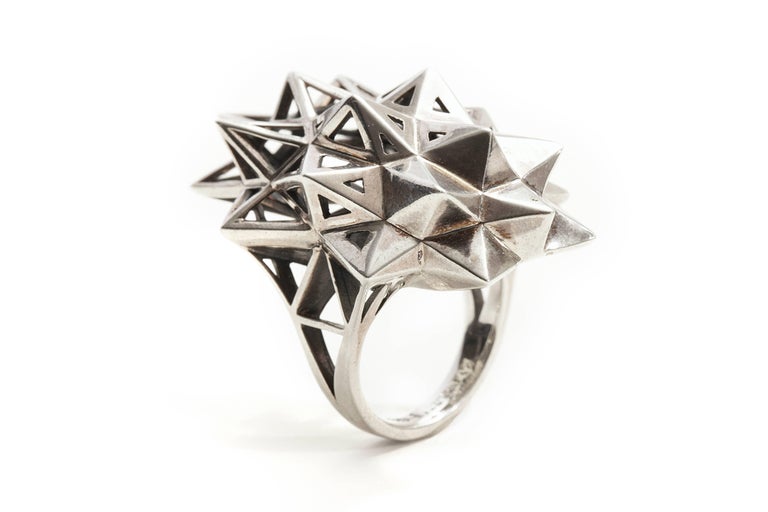 Sterling Silver Stellated Star Ring For Sale at 1stDibs