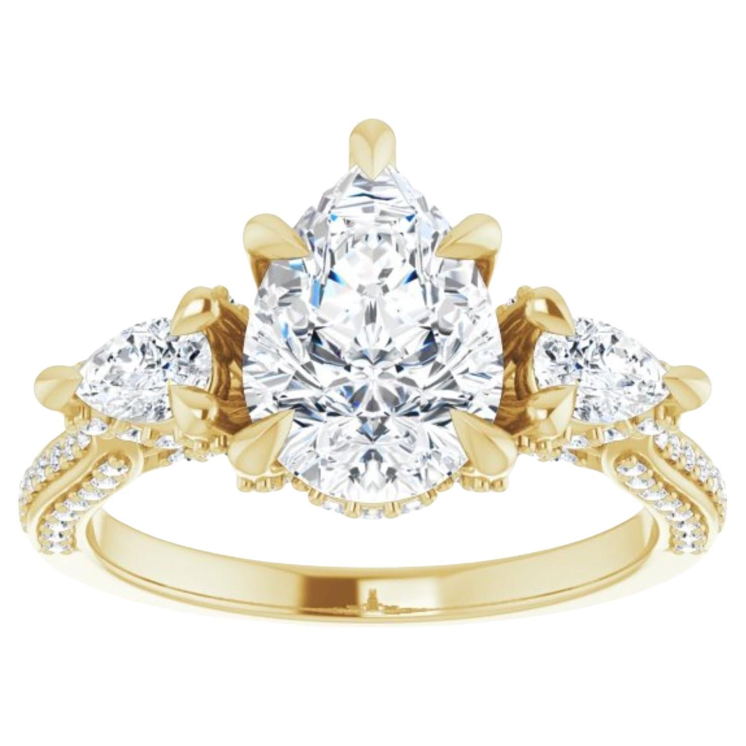 3 carat diamond engagement ring For Sale at 1stDibs