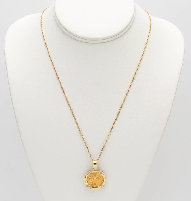 Indian Head 2.5 Dollar Gold Coin in Diamond Gold Frame at 1stDibs ...