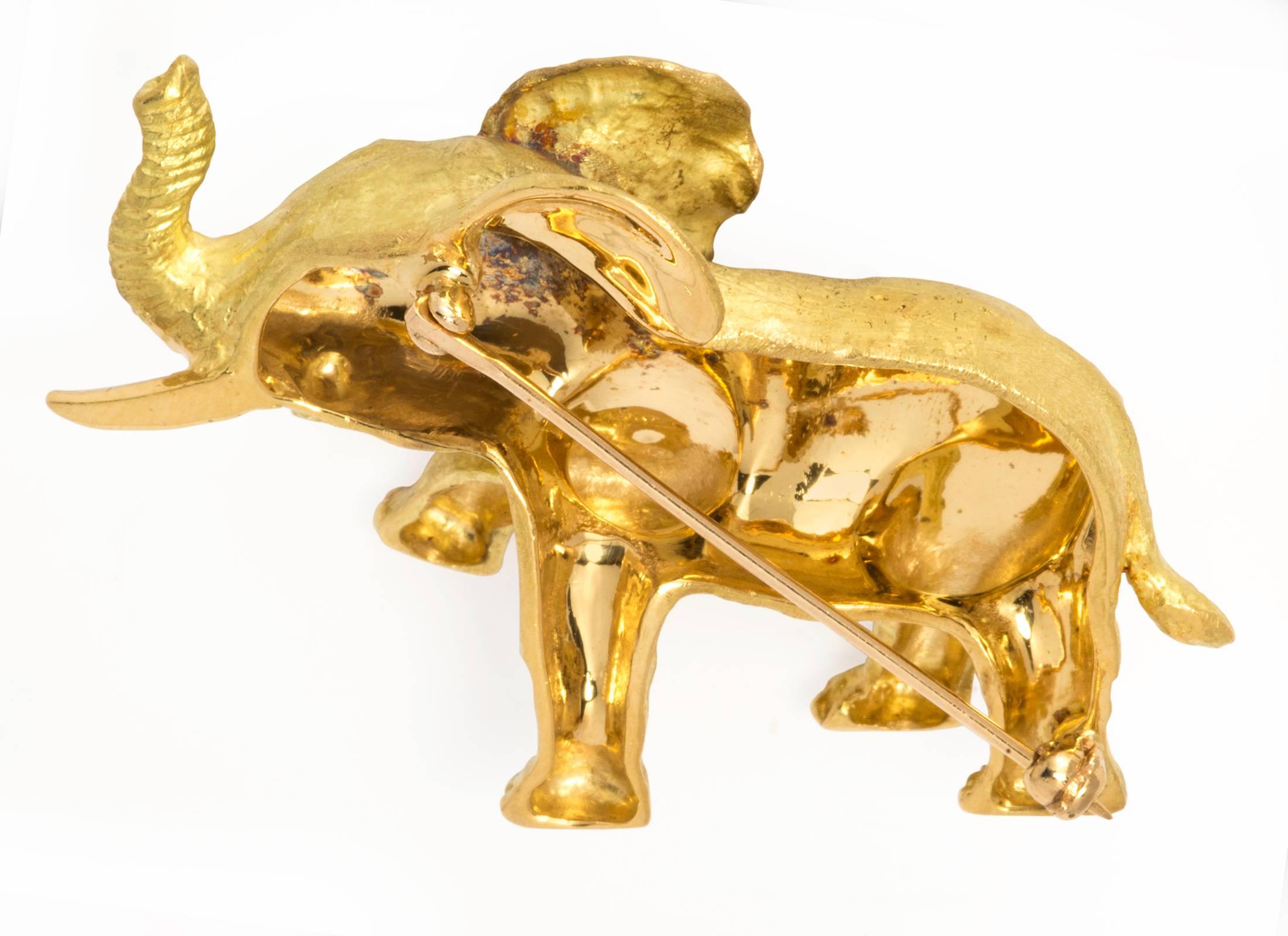 Ruby Gold Elephant Brooch at 1stDibs | ruby the elephant, gold ...