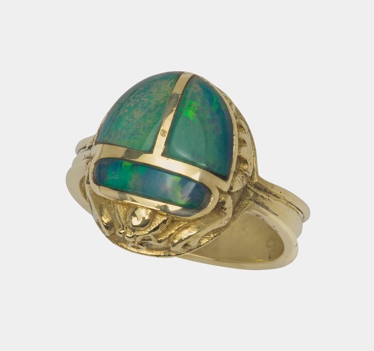 David Tallman Opal Gold Scarab Ring at 1stDibs | david tallman jewelry