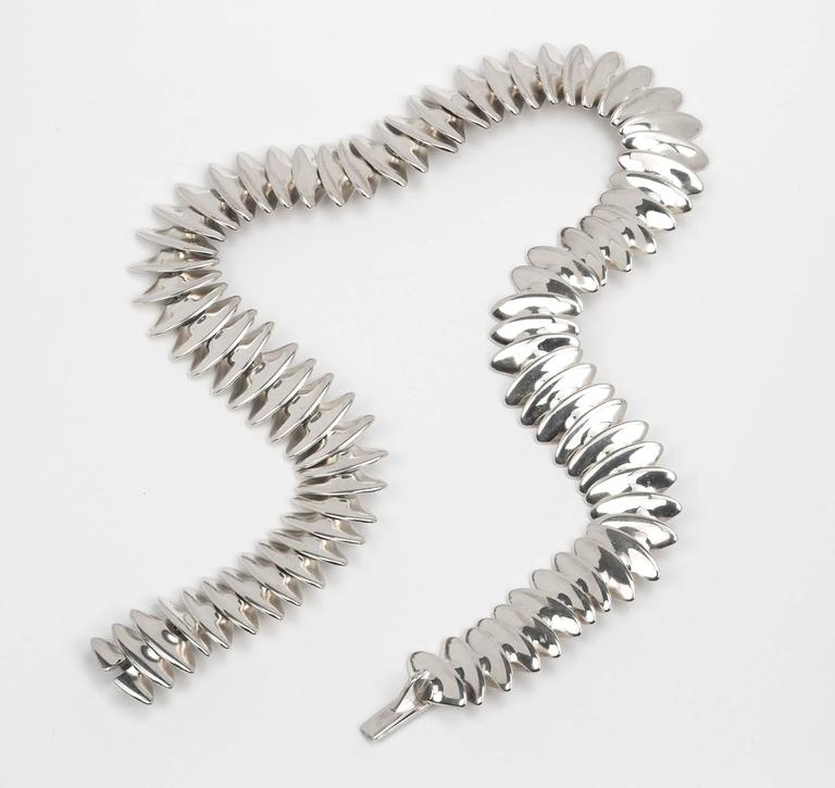 Georg Jensen By Hans Hansen Modernist Sterling Silver Necklace At 1stdibs