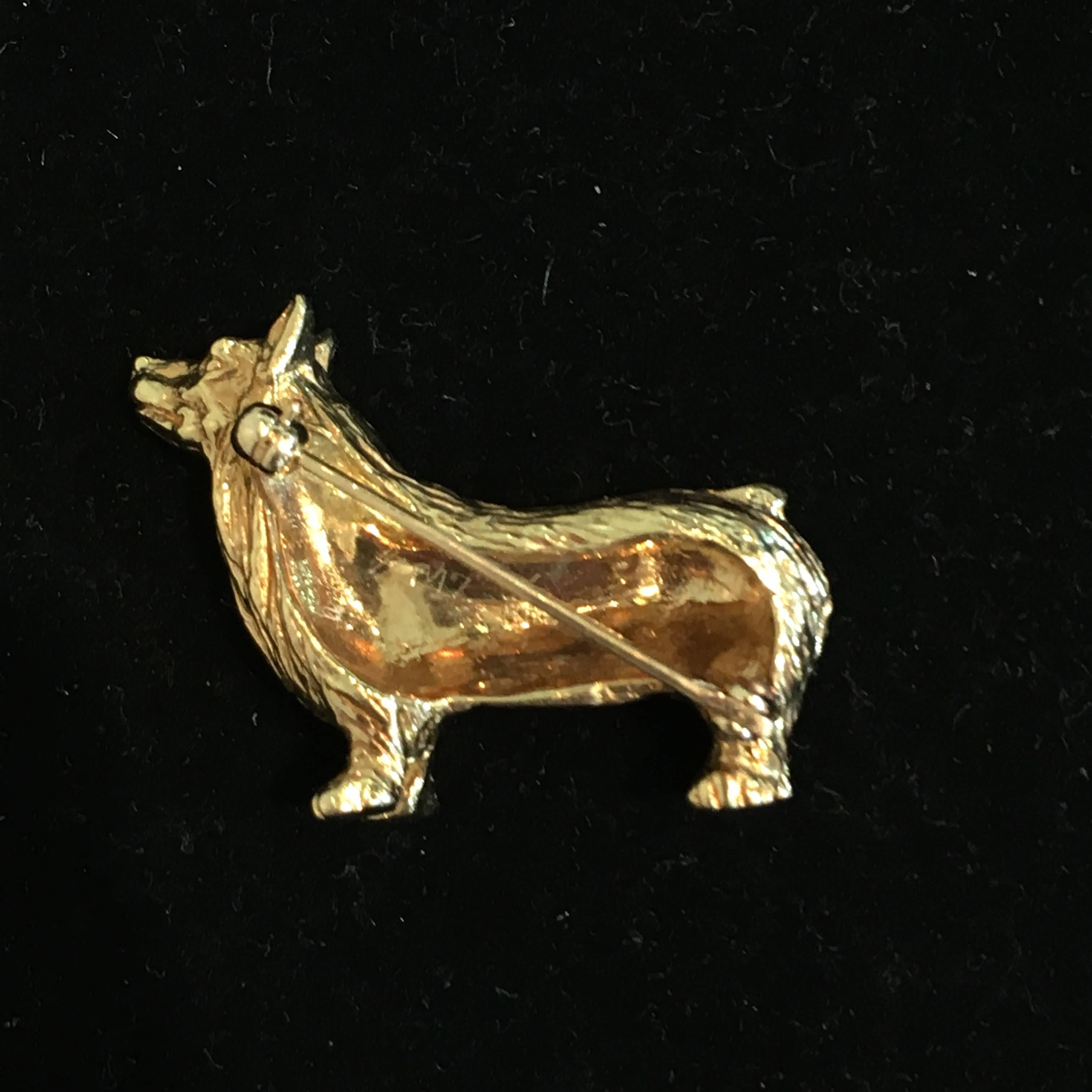 Gold Corgi Dog Pin at 1stDibs