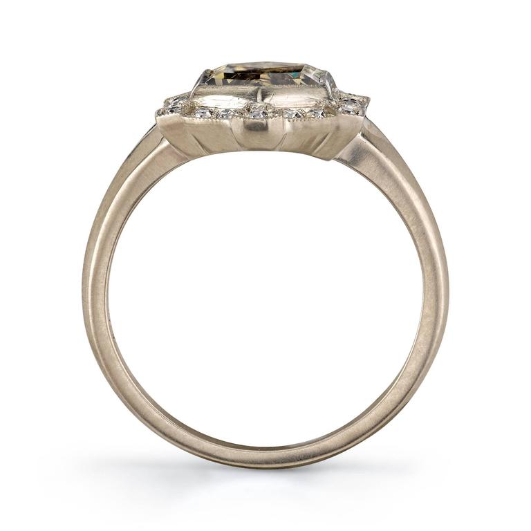 Golden Brown Lozenge Cut Diamond Gold Ring at 1stDibs | lozenge cut ...