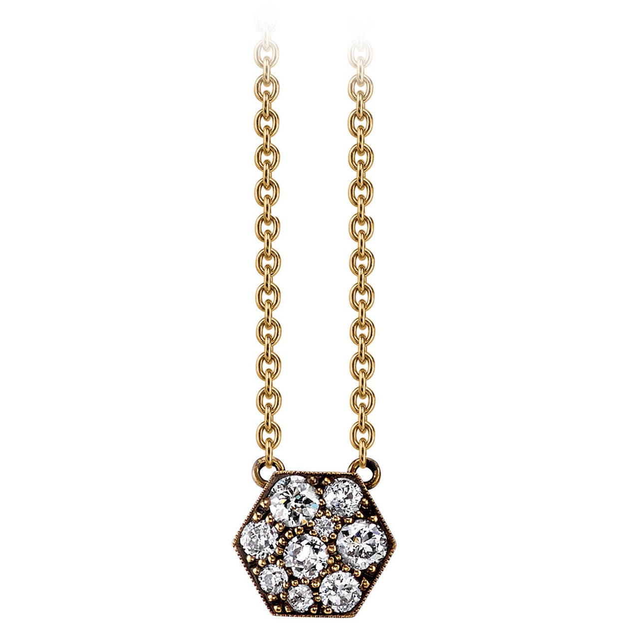 Handcrafted Hexagonal Mixed Cut Diamond Cobblestone Necklace by Single ...