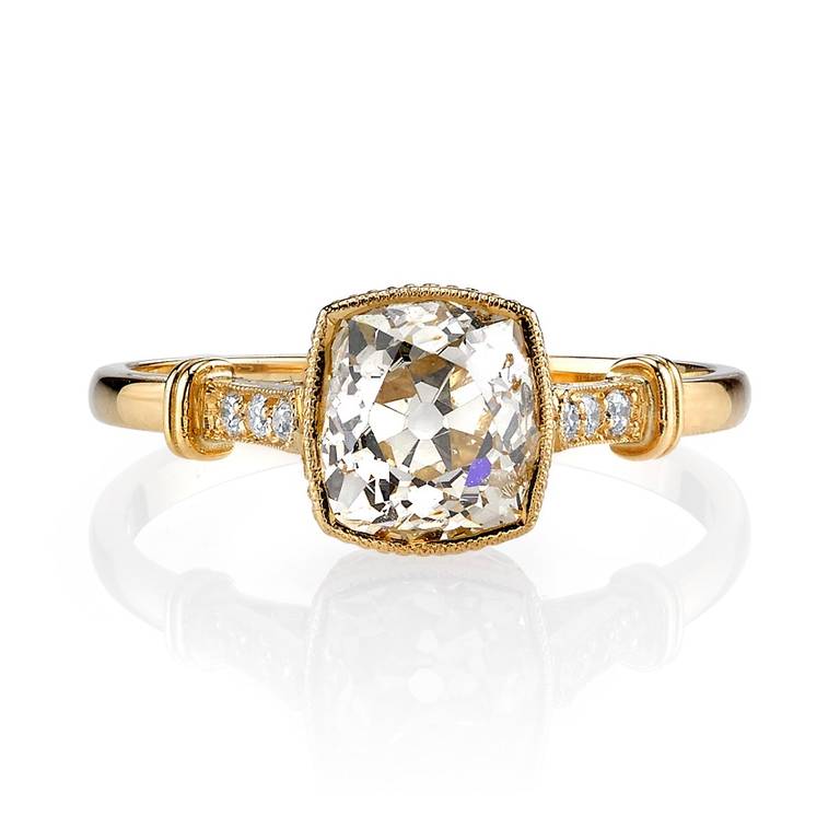 Cushion Cut Diamond Engagement Ring at 1stDibs
