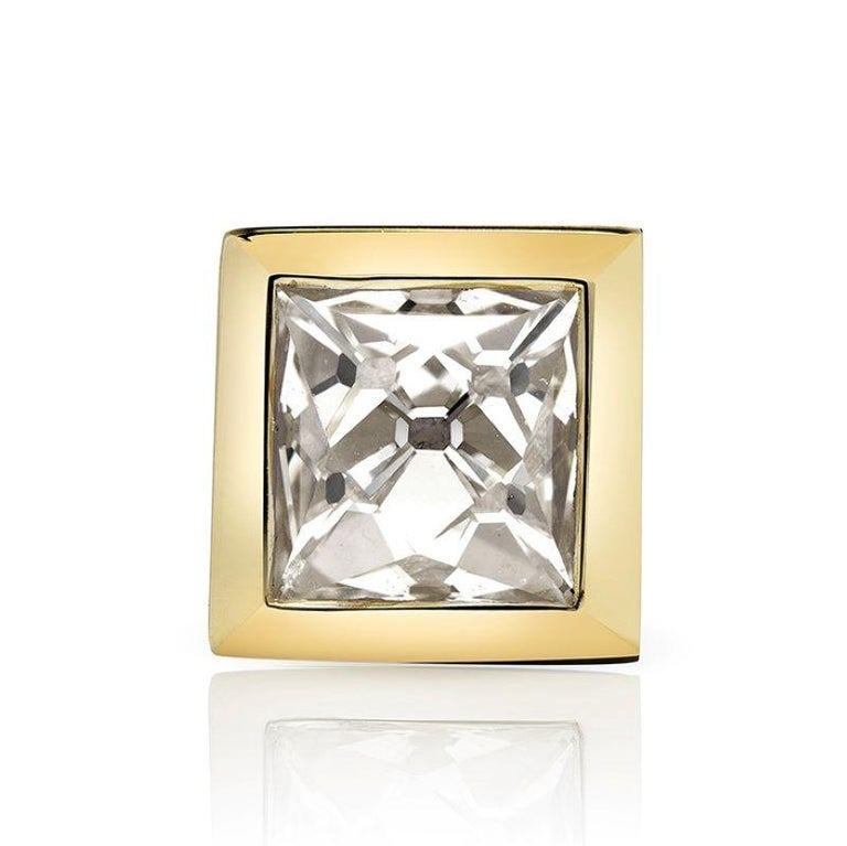 Handcrafted Karina French Cut Diamond Stud Earrings by Single Stone For Sale at 1stDibs