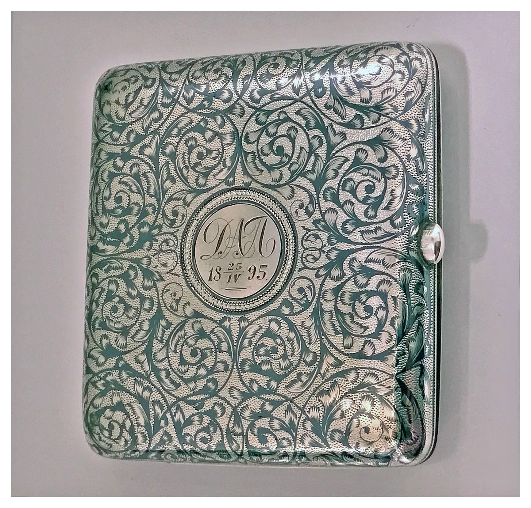 Fine Russian Silver Niello Box Case Moscow 1895 Gustav Gustavovich ...