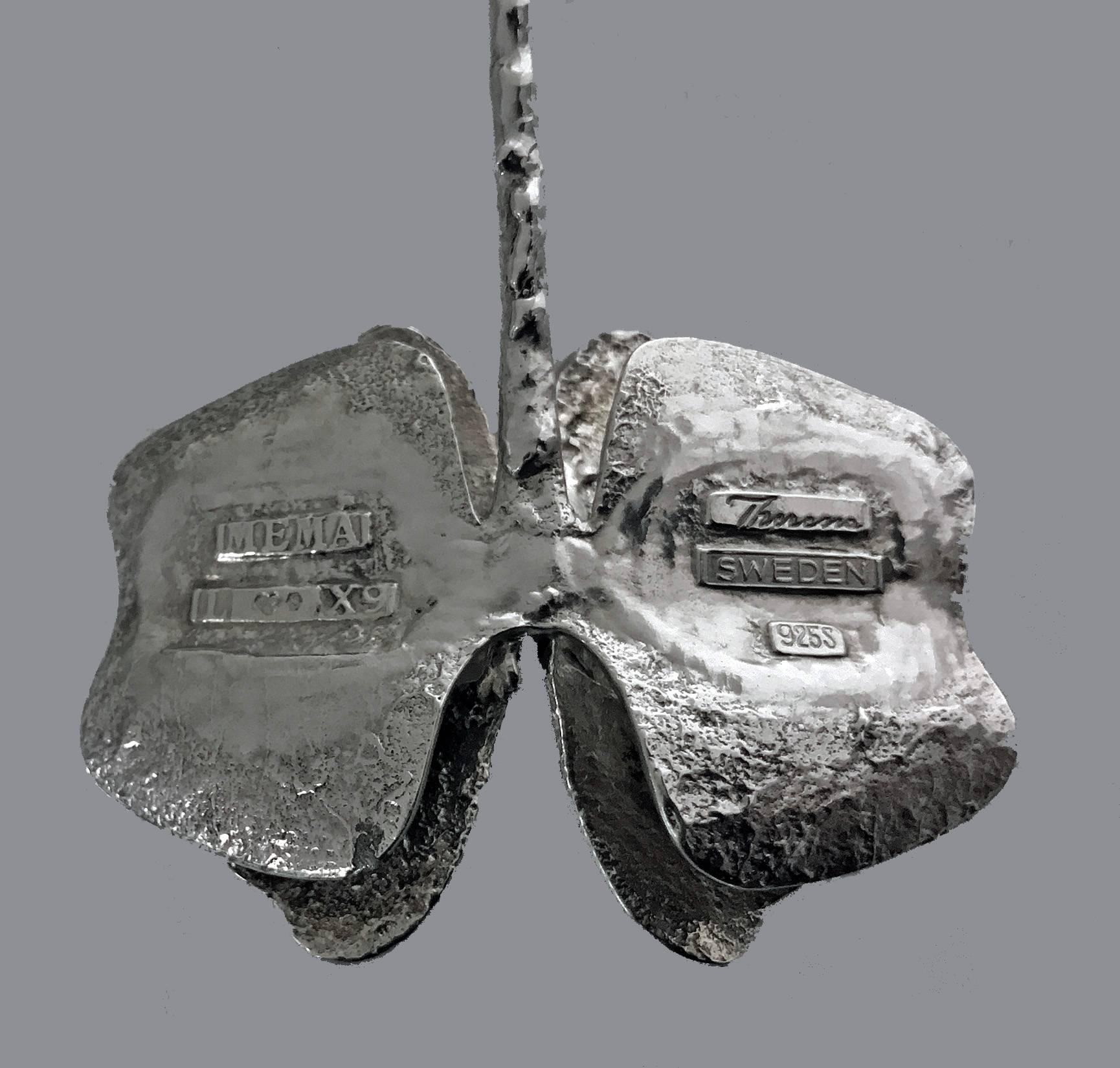 Theresia Hvorslev Modernist Sterling Necklace, Sweden, 1972 at 1stDibs