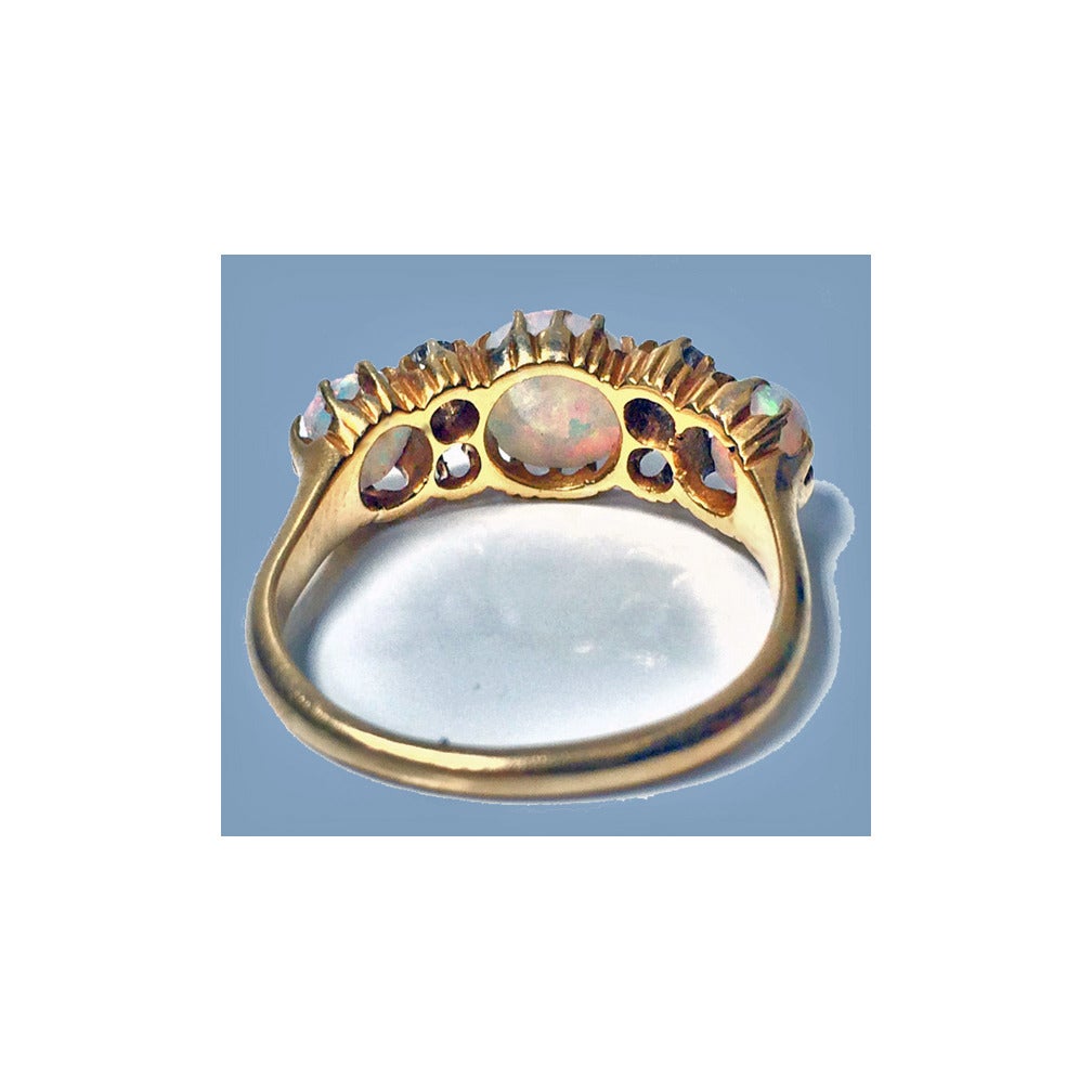 Antique English Opal and Diamond Ring at 1stDibs