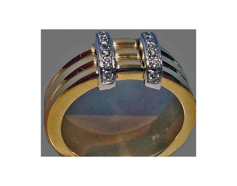 Omega Diamond Gold Band Ring, 1990s For Sale at 1stDibs