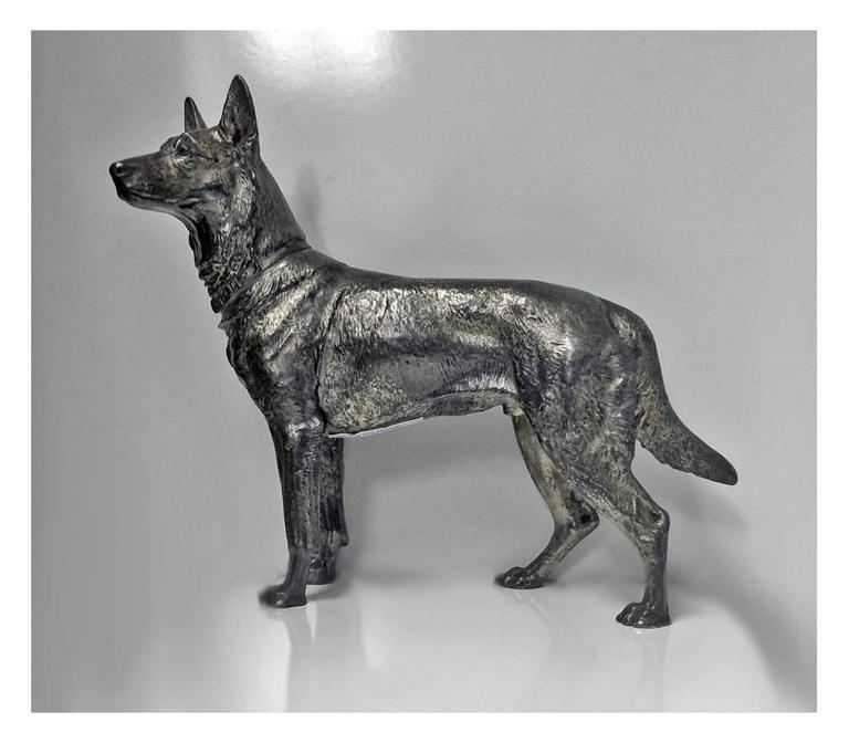 1900 WMF Silver Plate Alsatian German Shepherd Dog at 1stDibs | german ...