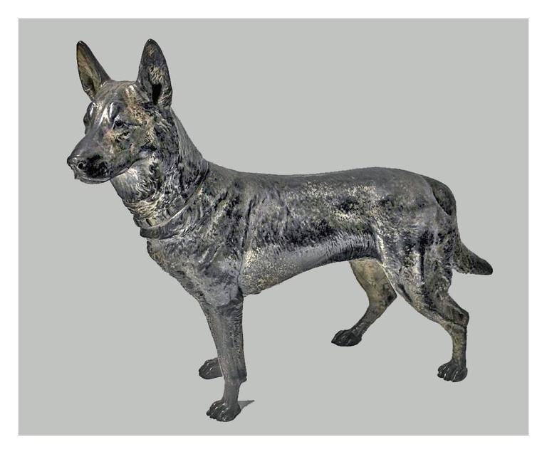 1900 WMF Silver Plate Alsatian German Shepherd Dog at 1stDibs | german ...