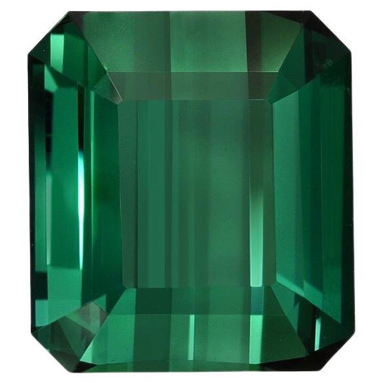 Green Tourmaline Ring Gem 7.38 Carat Emerald Cut Loose Unset Gemstone ...