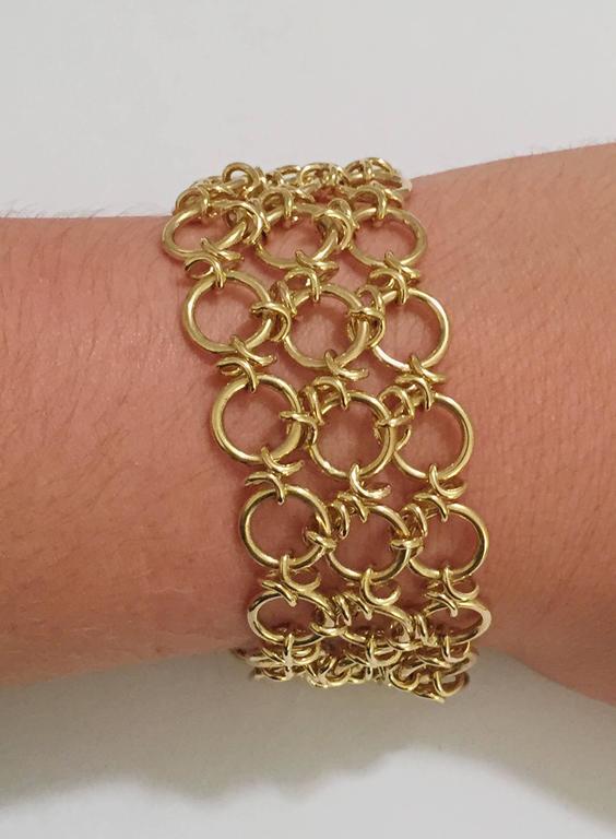 Gold Three Row Circle Bracelet For Sale (Free Shipping) at 1stDibs