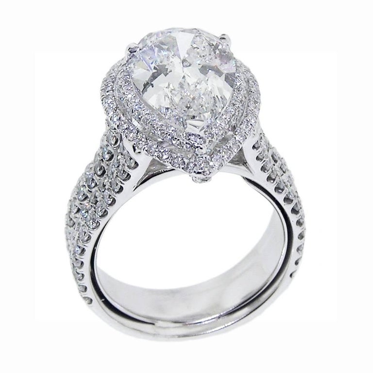 5 Carat Pear Shape Diamond Ring For Sale at 1stDibs | 5 carat pear ...