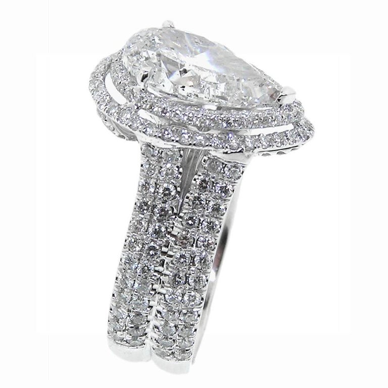 5 Carat Pear Shape Diamond Ring For Sale at 1stDibs | 5 carat pear ...