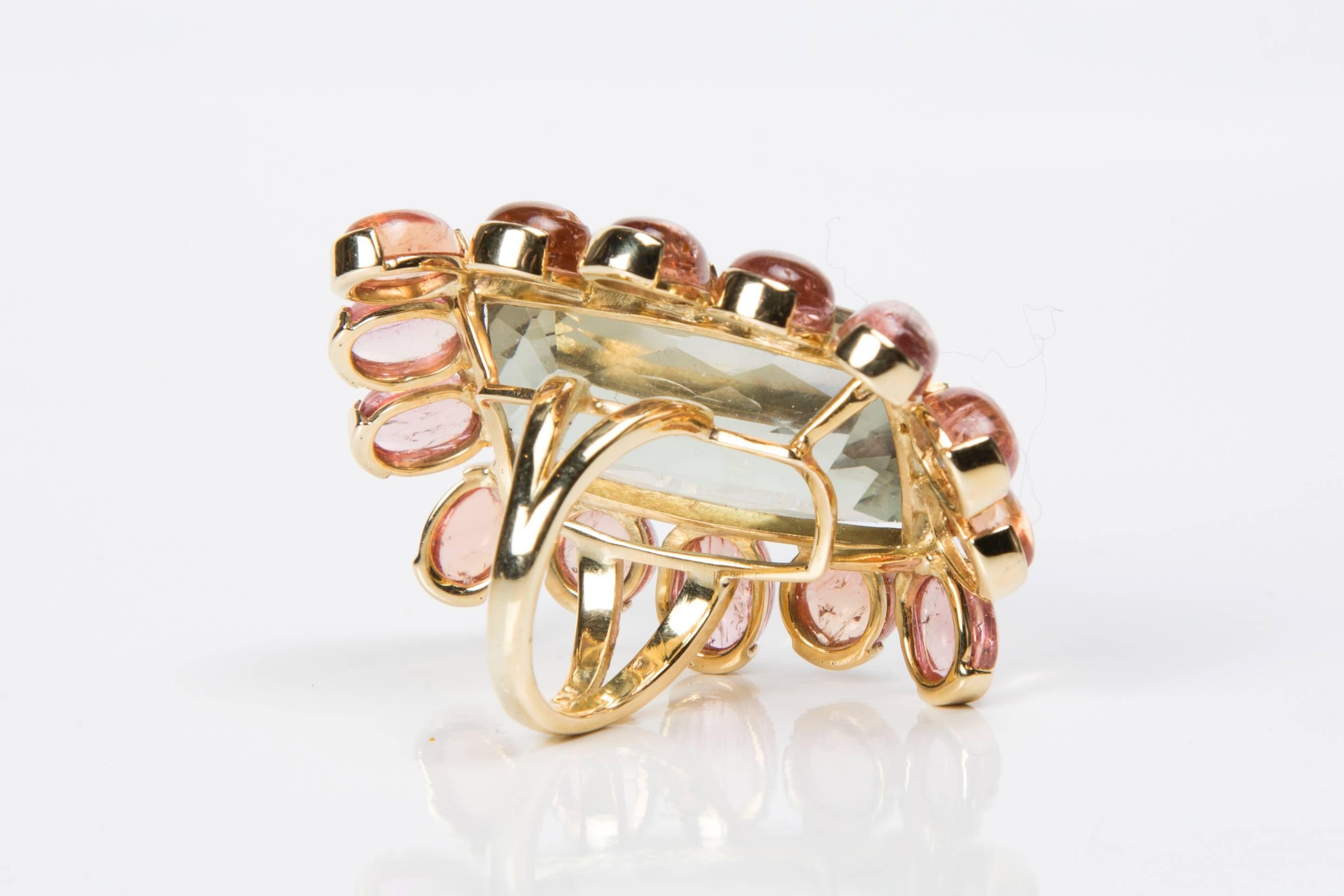 Green Beryl Topaz gold Ring For Sale at 1stDibs