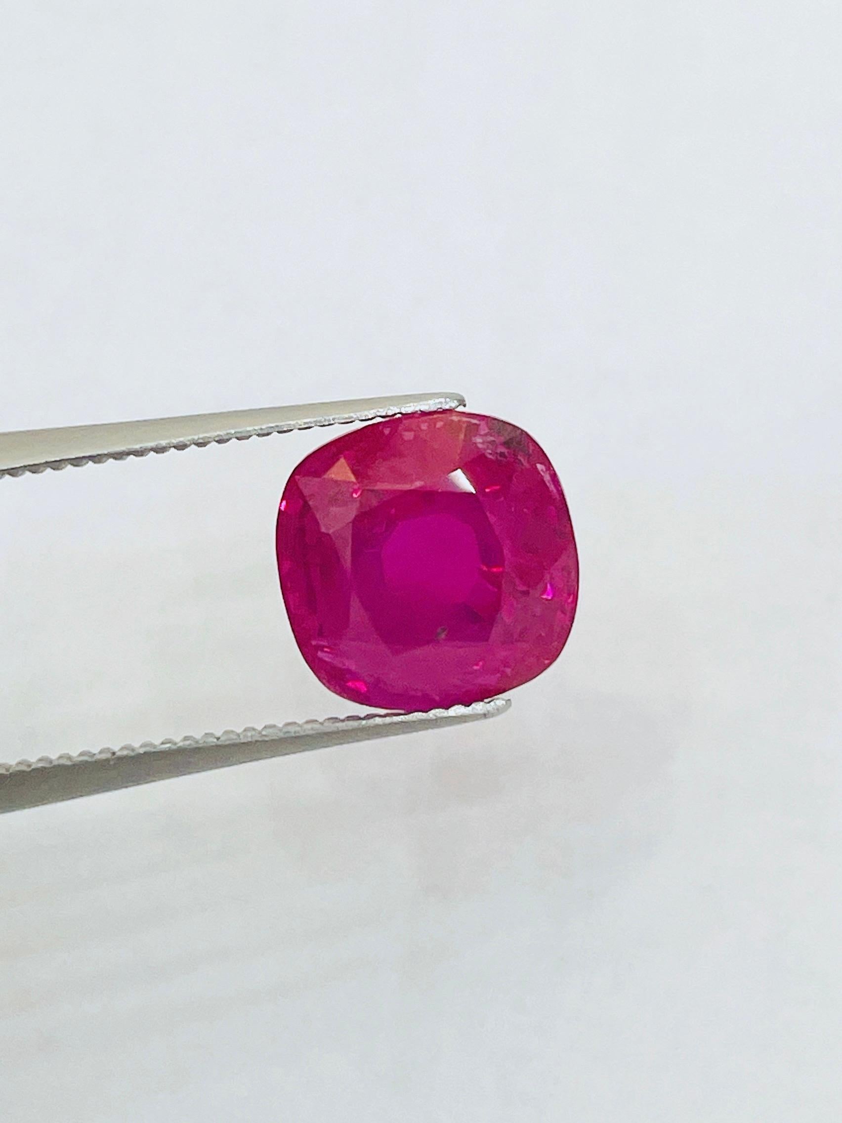 5.02 Ct GRS Certificate No heat Burma Ruby Mogok Unheated Gemstone For ...