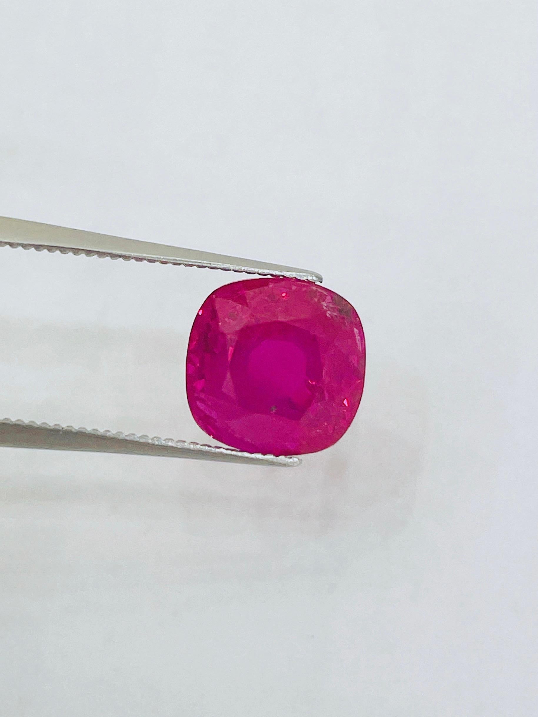 5.02 Ct GRS Certificate No heat Burma Ruby Mogok Unheated Gemstone For ...