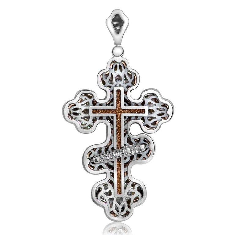 Alex Soldier Ruby Diamond Gold Greek Orthodox Cross Pendant One of a ...