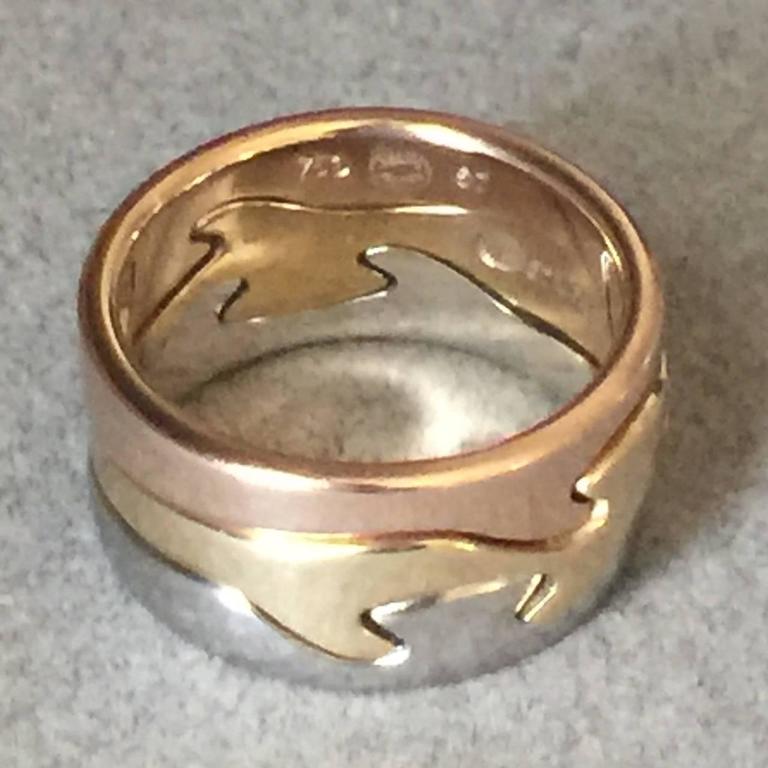 Georg Jensen Three Color Gold Fusion Ring by Nina Koppel (Size 8.5) For ...