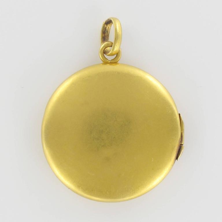 1900s Satin Gold Ruby and Fine pearl Medallion Locket Pendant at ...