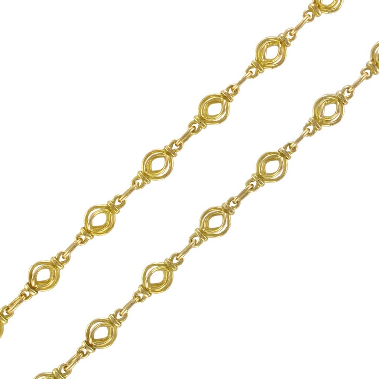1900s Antique 18 Karat Gold Round Link Chain Necklace For Sale at ...