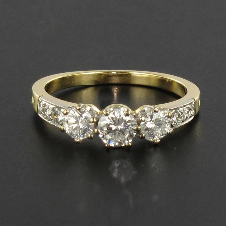 Diamond Gold Trinity Engagement Ring at 1stDibs | trinity diamond ring