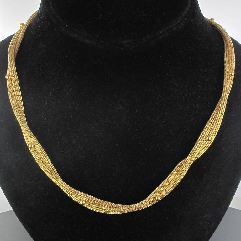 1960s Braided Gold Necklace at 1stDibs