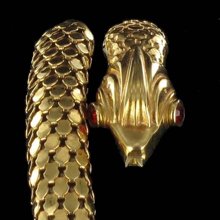 Gold Snake Bangle Bracelet at 1stDibs