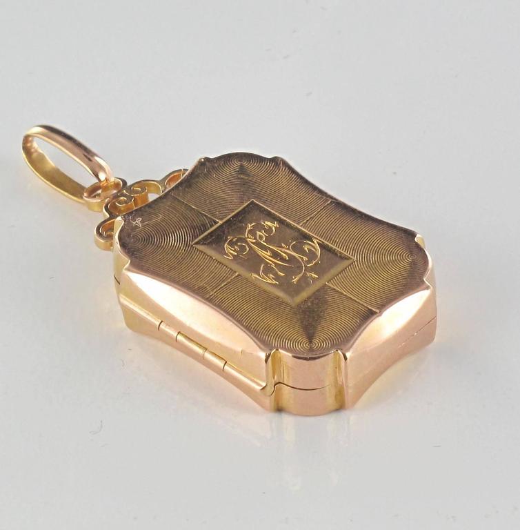 Antique gold rectangular medallion at 1stDibs | gold rectangle pendant ...