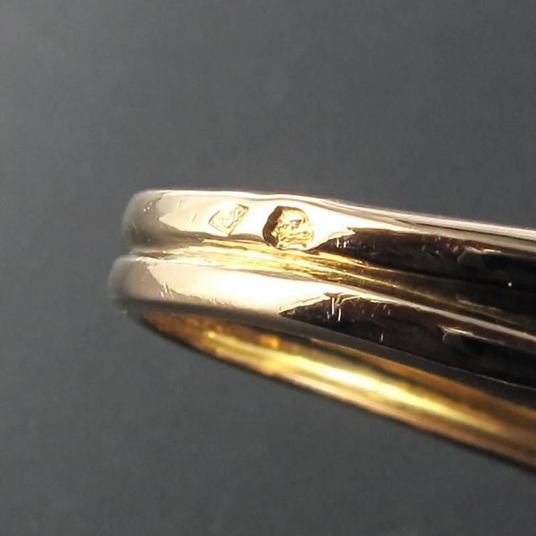 1950s French Diamond Tank Yellow Gold Ring at 1stDibs | diamond tank lines