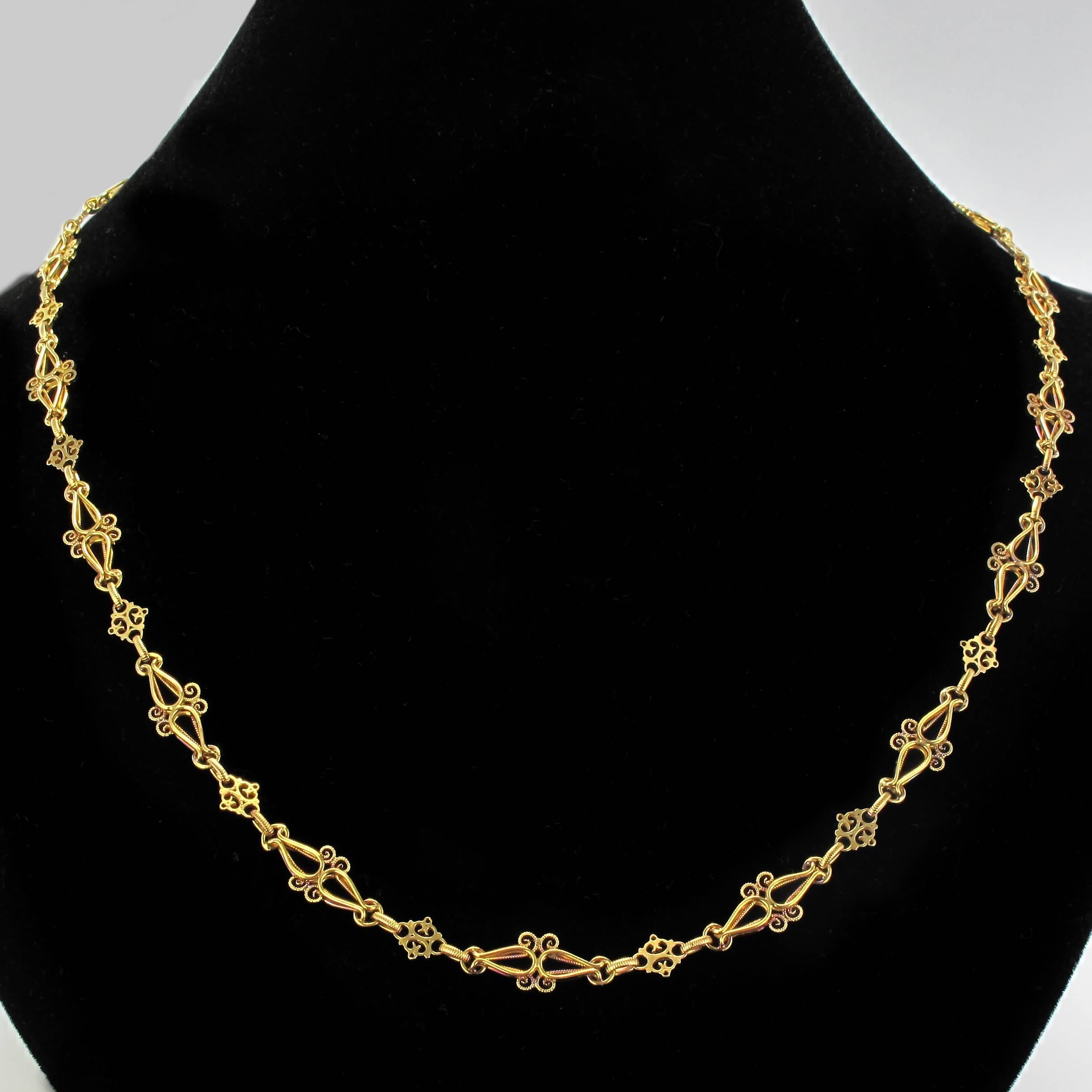 French Napoleon III Worked Mesh Gold Chain Necklace at 1stDibs | mesh ...
