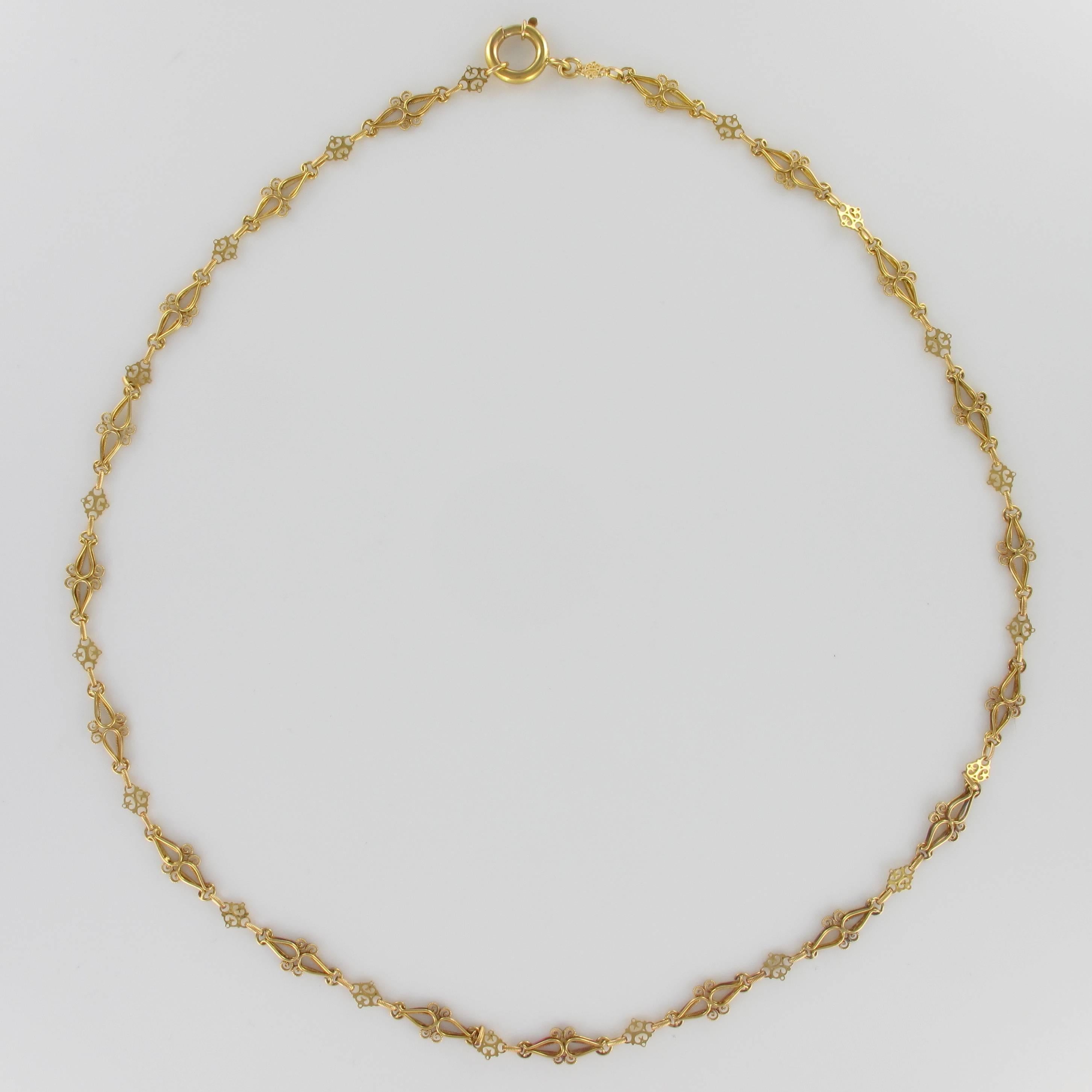 French Napoleon III Worked Mesh Gold Chain Necklace at 1stDibs | mesh ...