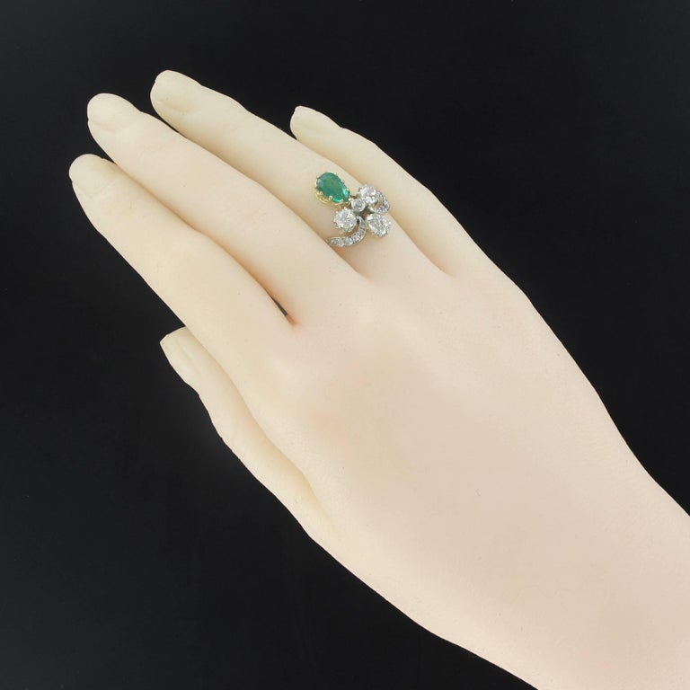 French Napoleon 3 1850s Emerald Diamond Duchess Ring at 1stDibs ...