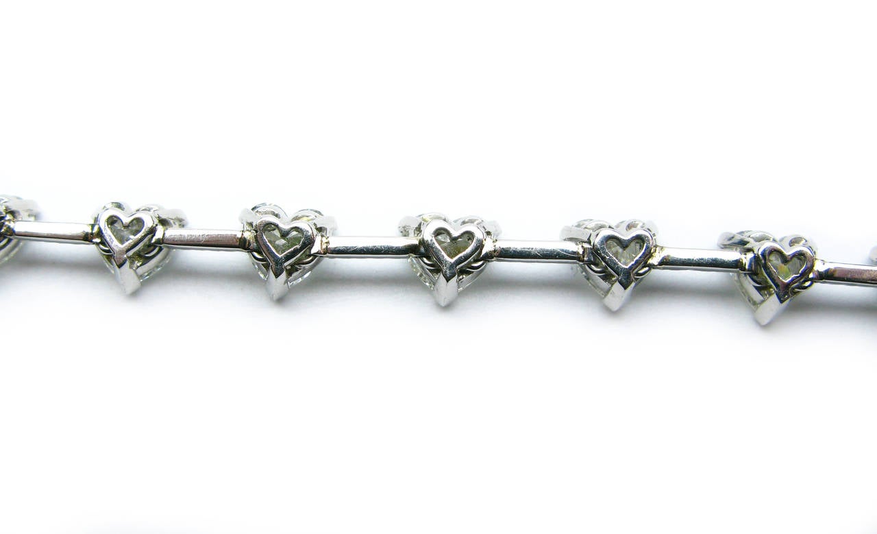Diamond Heart Shape Bracelet at 1stDibs | heart shaped bracelet