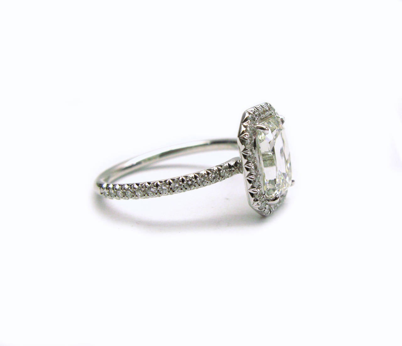 2.07 Carat GIA Certified Crisscut Diamond Pave Frame Engagement Ring at ...