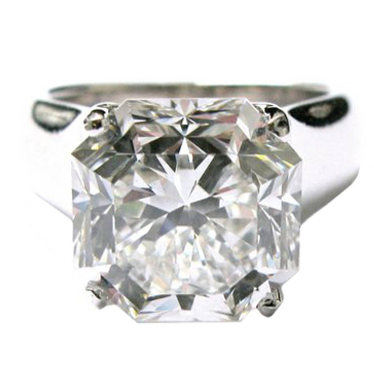 6.01 Carat Tiffany and Co. Lucida Diamond Platinum Ring at 1stDibs