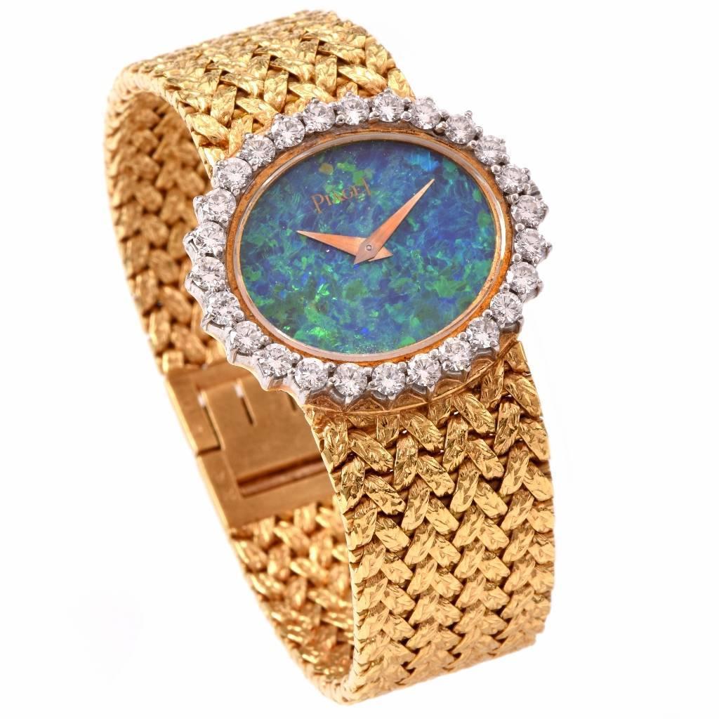 Piaget Yellow Gold Diamond Bezel Opal Dial Wristwatch Ref 9326D2-332951 ...